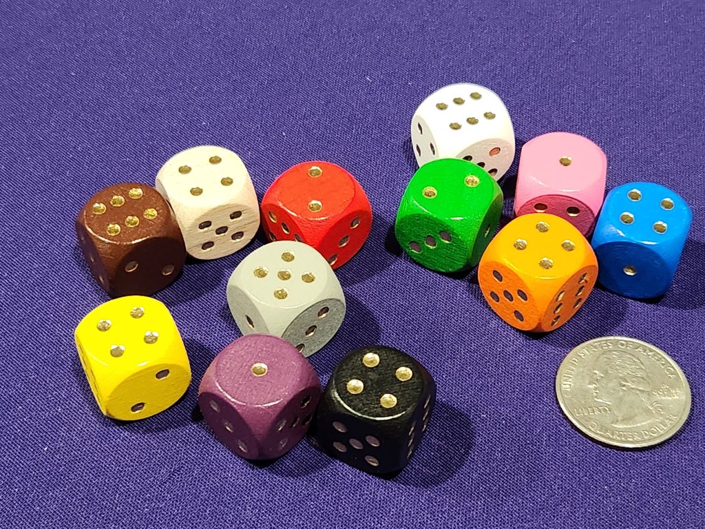 Fancy Wooden Dice – Individual Colors – Board Game Modder
